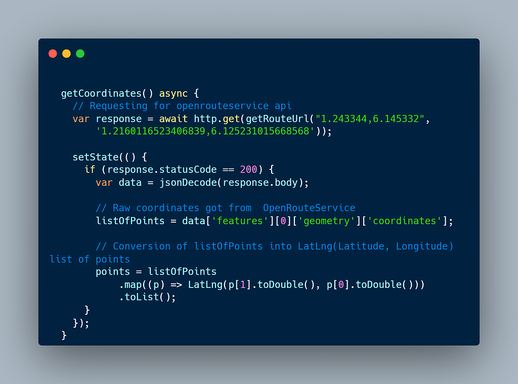 Flutter_Map : Draw Route using OpenRouteService – abdelkhafid Flutter_Map : Draw Route using OpenRouteService – abdelkhafid